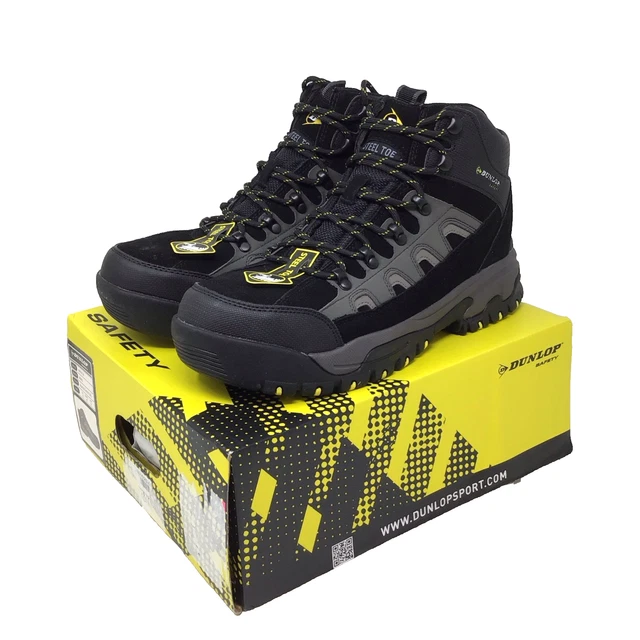 DUNLOP HIKER SB Safety Work Boots Black & Charcoal Men’s Size UK8 EU42 ...