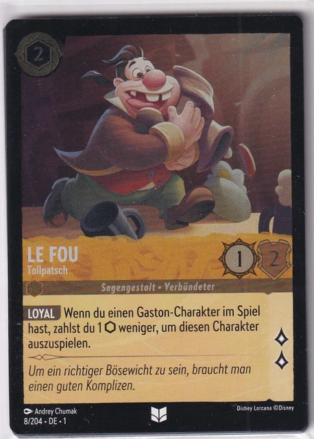 RAVENSBURGER DISNEY LORCANA 2023 No. 8/204 Le Fou Uncommon Holo Foil ...