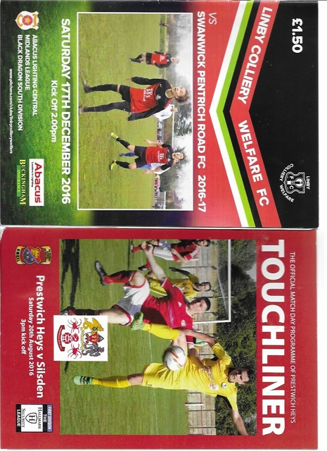 * PROGRAMME & EXTRA - LINBY COLLIERY WELFARE v SWANWICK PENTRICH ROAD ...