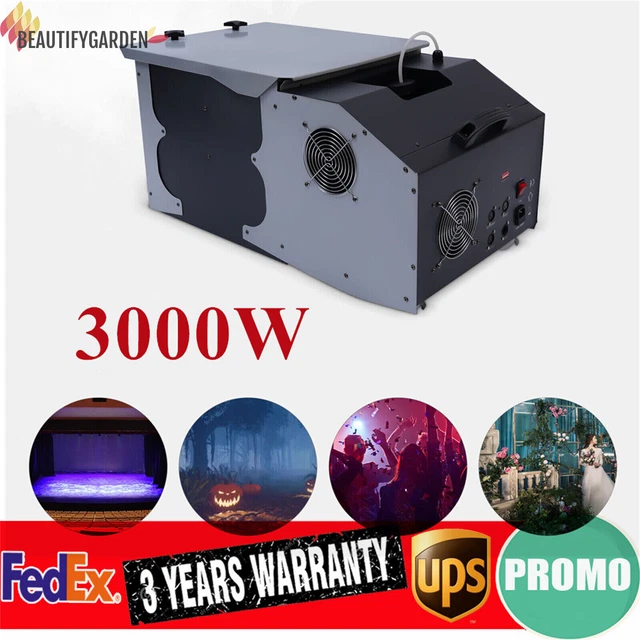 3000W LOW LYING Smoke Fog Machine DMX DJ Stage Fogger Dry Ice Effect ...