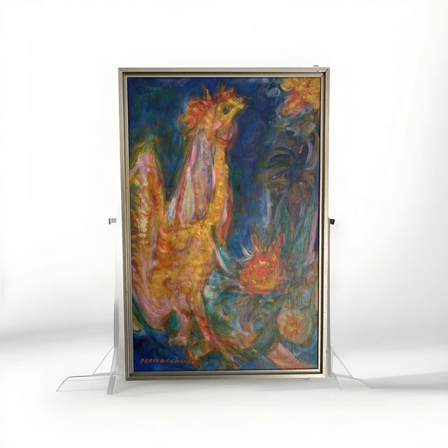 MAURICE DER MARKARIAN (1928-2002), Tableau ancien signé Huile "Le Coq ...