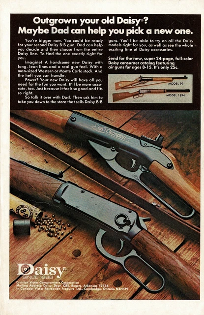1970S ORIGINAL VINTAGE Daisy Western Monte Carlo BB Gun Photo Print Ad ...