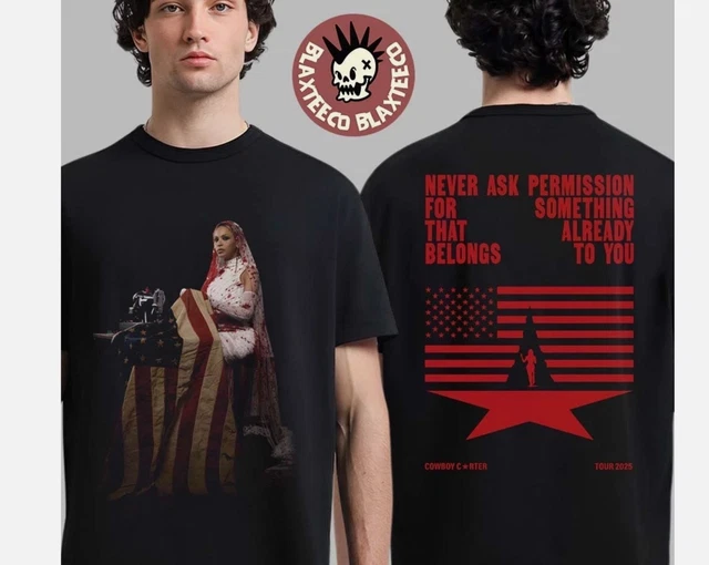 BEYONCE COWBOY CARTER Tour 2025 Reclamation Tee Never Ask Permission ...