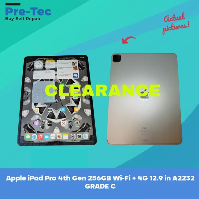 CLEARANCE APPLE IPAD Pro 4a Gen 256GB Wi-Fi + 4G 12,9 in A2232 GRADO C ...