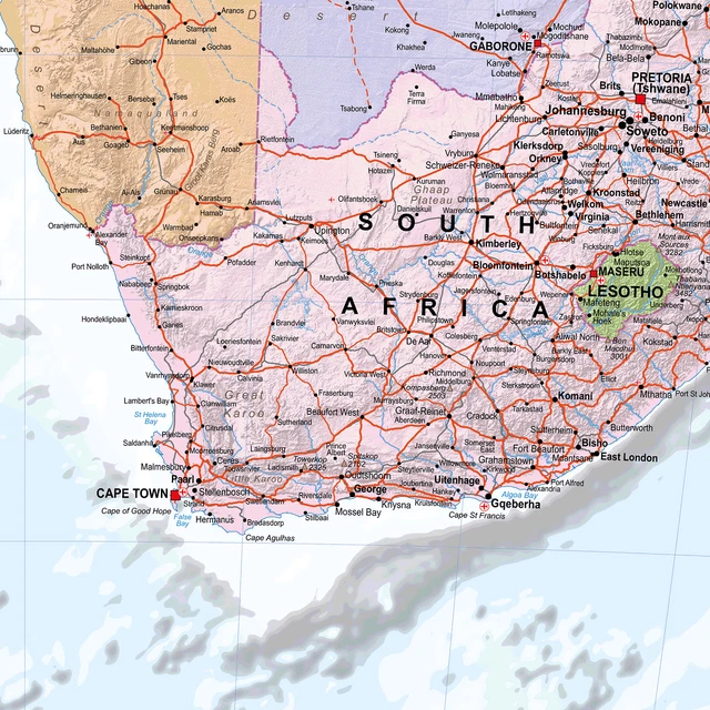 MAP OF AFRICA - African Political Map, Poster of Africa £24.50 ...