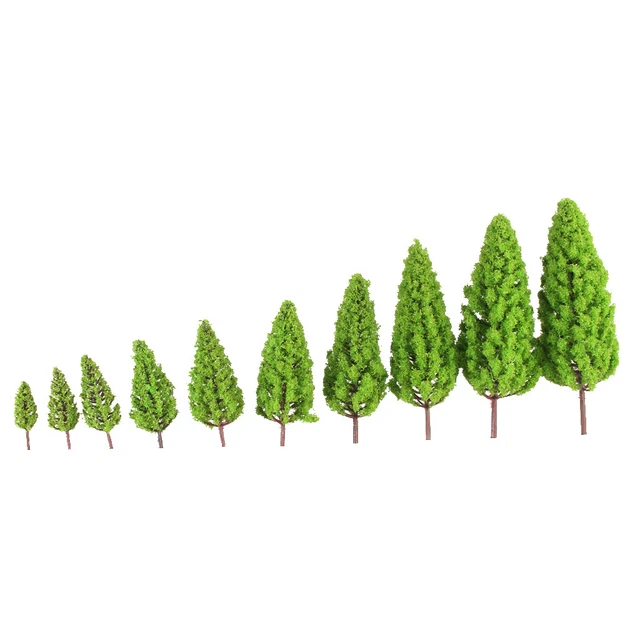 20 PIECES TOWER Shaped Tree Models Landscape 1/50-1/400 Scale Green 48 ...