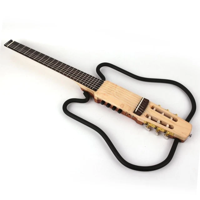 ELECTRIC CLASSICAL GUITAR silent nylon string headless built in effect ...
