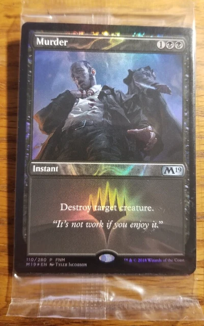 MTG MAGIC THE Gathering Murder M19 FOLIE FNM Promo x4 (vollständiges ...