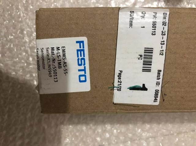ONE FESTO SERVO motor EMMS-AS-55-M-LS-TMB 550113 New £676.18 - PicClick UK