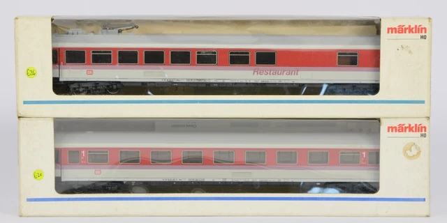 2X MARKLIN HO DB COACHES 4284 RESTAURANT & 4285 NEM CLOSE COUPLINGS V ...