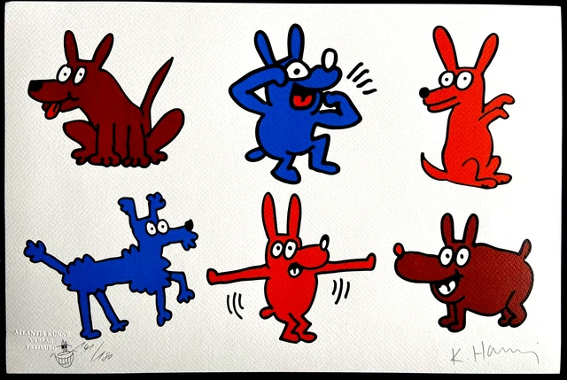 KEITH HARING LITHOGRAPHIE 180ex- (Sam Cox Jeff Koons Mr Doodle Andy ...