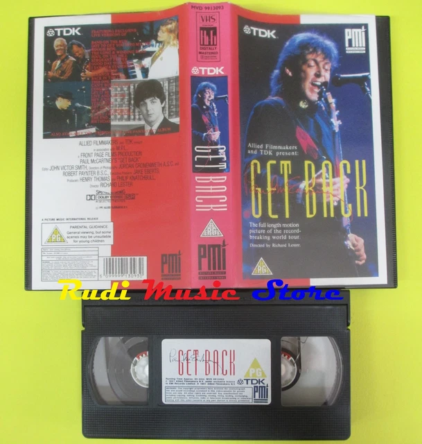 VHS PAUL MCCARTNEY Get back 1991 BEATLES PMI MVD 9913093 89 min no cd lp*mc(VM4) EUR 3,99 ...