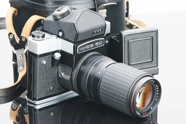 KIEV-60 TTL + Mc Telear-55 5,6/250mm Medium Format 6x6 SLR Film Caméra ...