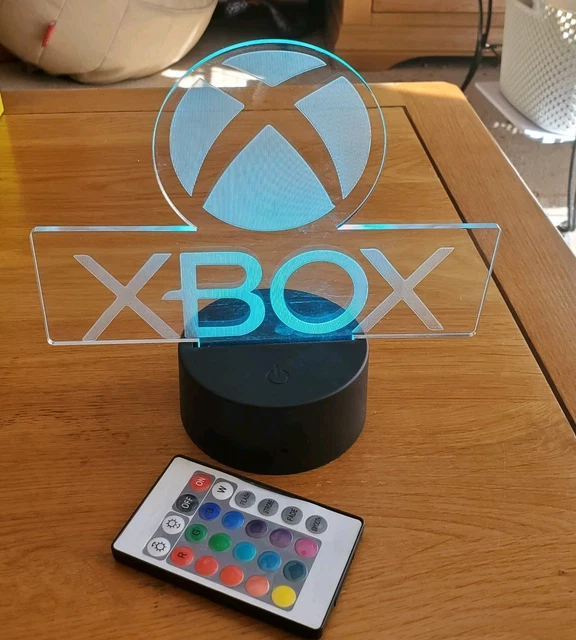 XBOX GAMER 3D Acrylic Games Logo 16 Colors LED Night Light Remote USB ...