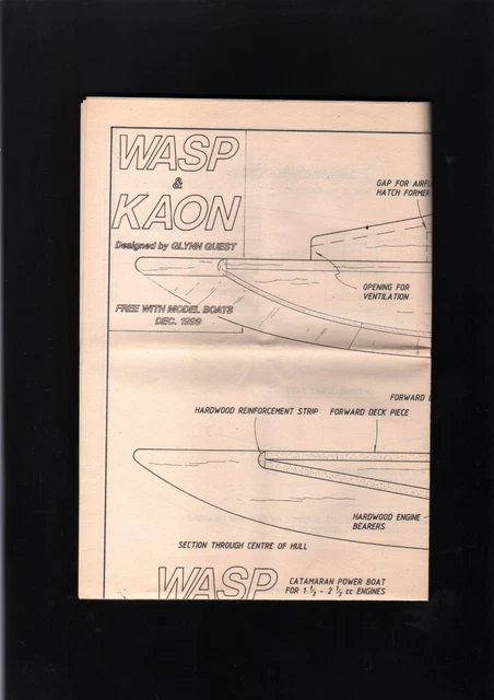 WASP & KAON Model Boats Plan December 1999 Glynn Guest Free Uk Postage ...