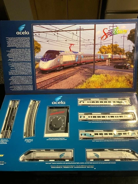 BACHMANN ACELA EXPRESS HO Scale Electric Train Set #01202 Complete ...