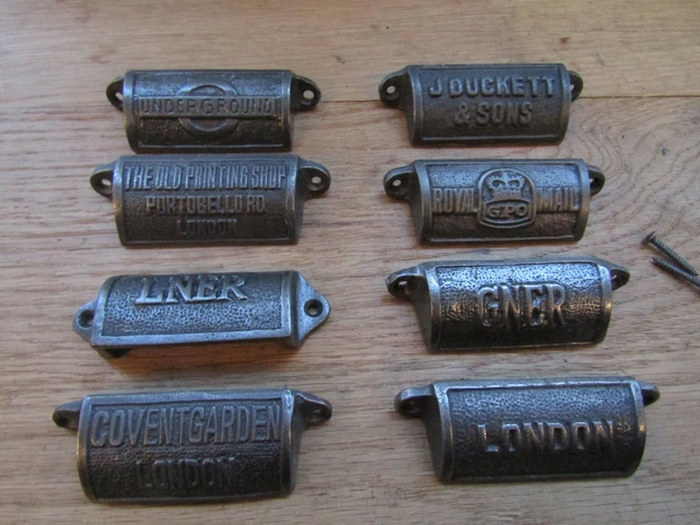 CAST IRON FURNITURE cabinet cupboard Cup pull handles old rustic ...