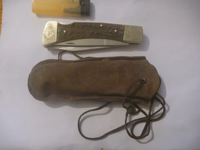 TASCHENMESSER JAGDMESSER GML Leegebruch Foron Hirschhorn Vintage ...