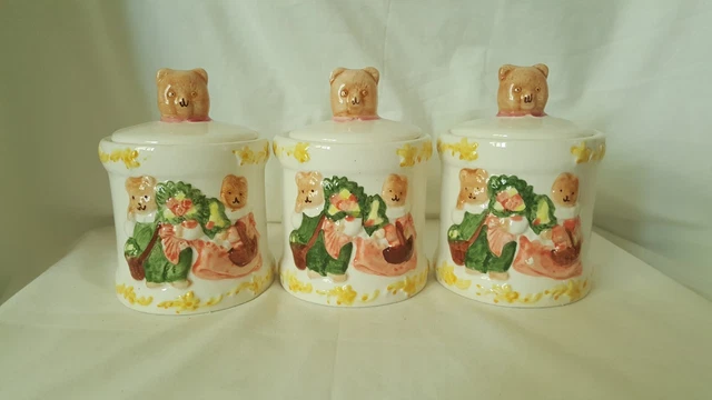 VINTAGE CANISTER SET Bears Ceramic 1980's. $35.00 - PicClick AU