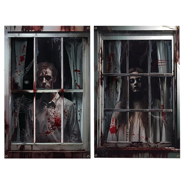 SCARY BACKDROP CLOTH Halloween Gothic Party Backdrop Horror Photo Booth ...