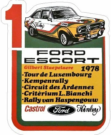 FORD ESCORT MK2 CASTROL RALLY 1978 GILBERT STAEPELAERE Sticker STICKERS ...
