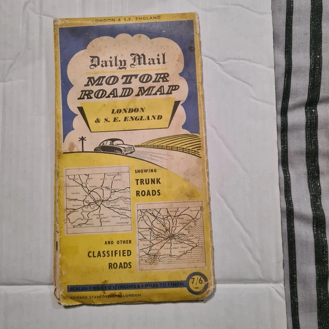 DAILY MAIL ROAD Map Of London AND S.E England Double Sided 1950s £0.99 ...