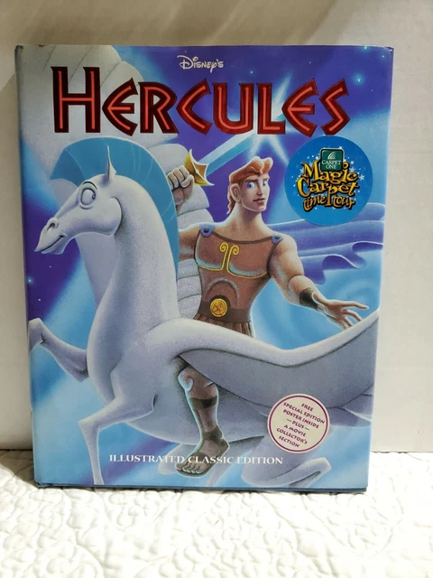 DISNEY’S HERCULES + POSTER!!! Classic Edition Hardcover Book w ...