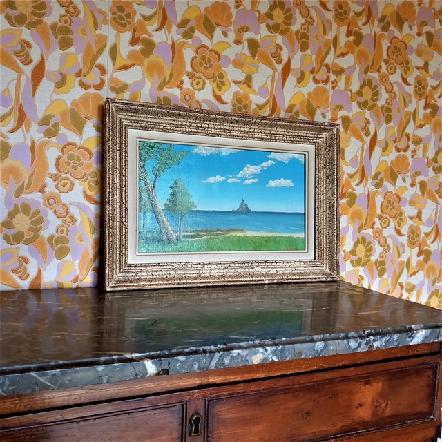 TABLEAU ANCIEN LE mont saint Michel, huile sur toile EUR 39,00 ...