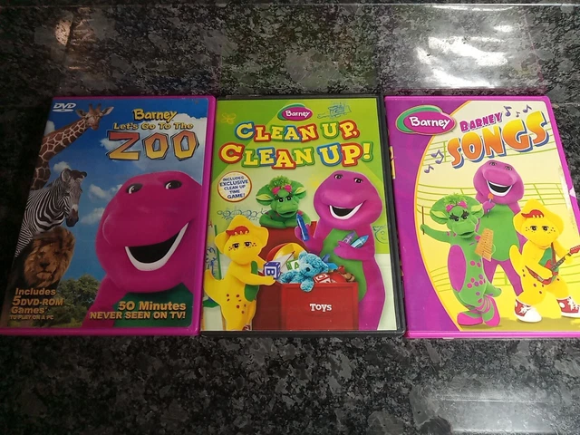 BARNEY DVD LOT 3 Clean Up, Barney Songs, And Lets Go To The Zoo $11.46 ...