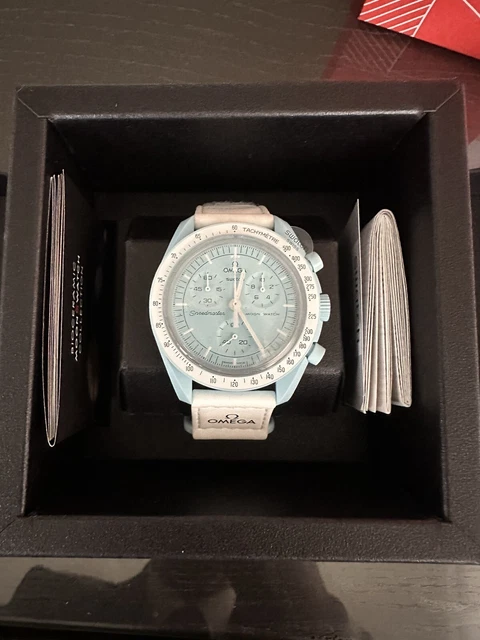 OMEGA X SWATCH Speedmaster MoonSwatch Patel Airy Blue Men's Watch ...