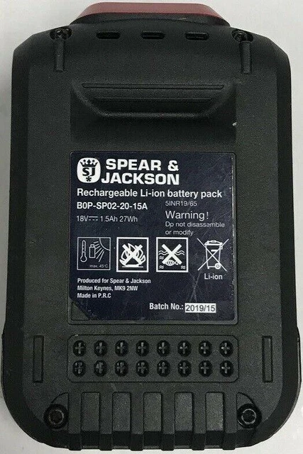 SPEAR & JACKSON 36LB2519 36V Li-Ion Replacement Battery USED £39.95 ...