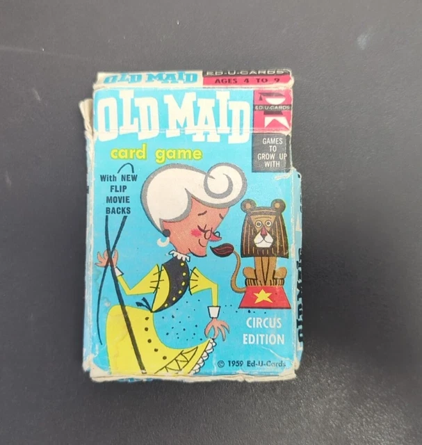 VINTAGE OLD MAID Circus Edition Card Game Set Ed-U-Cards 1959 $29.99 ...