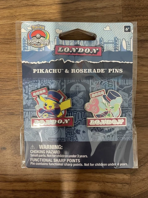 POKEMON CENTER LONDON World Championships 2022 Pikachu & Roserade Pins ...