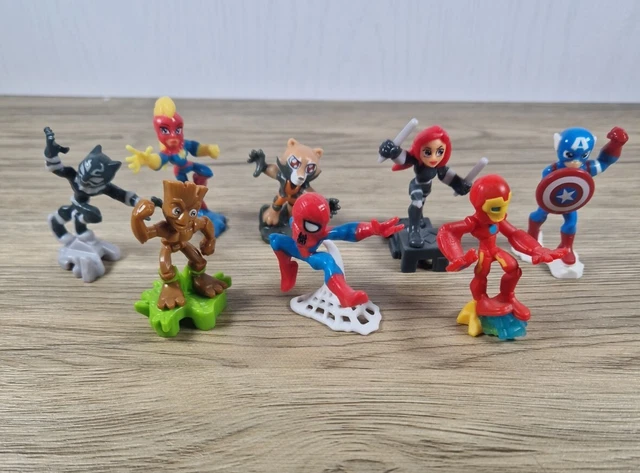 KINDER JOY MARVEL set completo di. 8 Figure Capitan America, Spider-Man ...