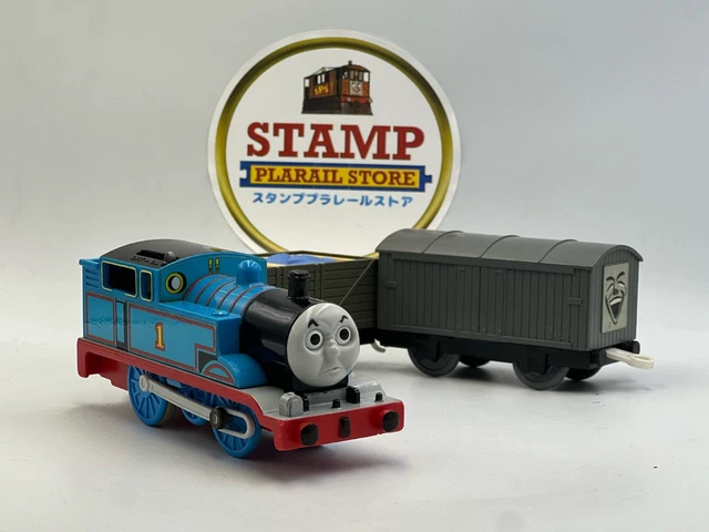 TOMY TRACKMASTER PLARAIL Angry Thomas the Tank Engine Set treno merci ...