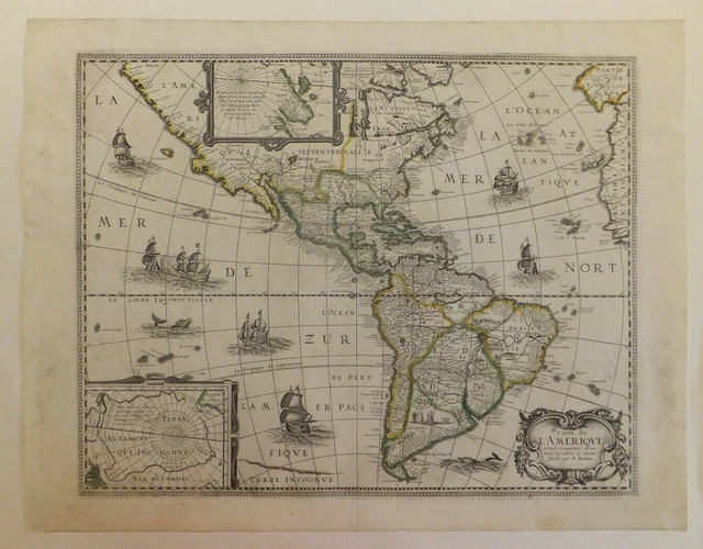 MAP OF AMERICA - Old Map of America - P. Bertius - 1640 - Engraving - £ ...