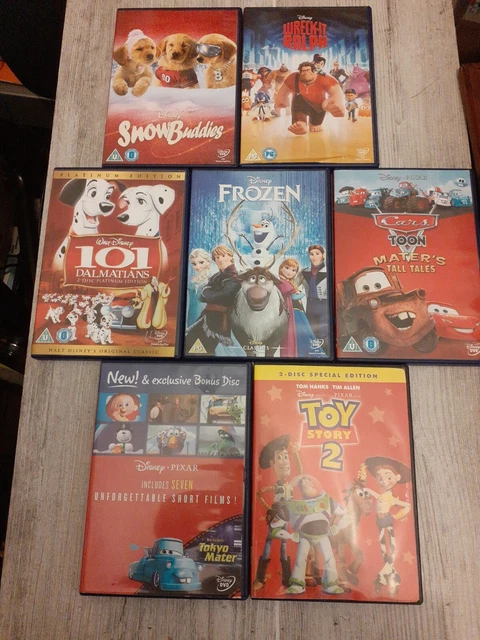 WALT DISNEY DVD BUNDLE 7 TITLES PRE OWNED, Frozen, toy story, wreck it ...