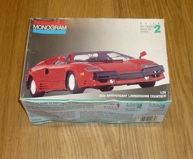 MONOGRAM 1/24 SCALE 25th Anniversary Lamborghini Countach - car kit £19 ...