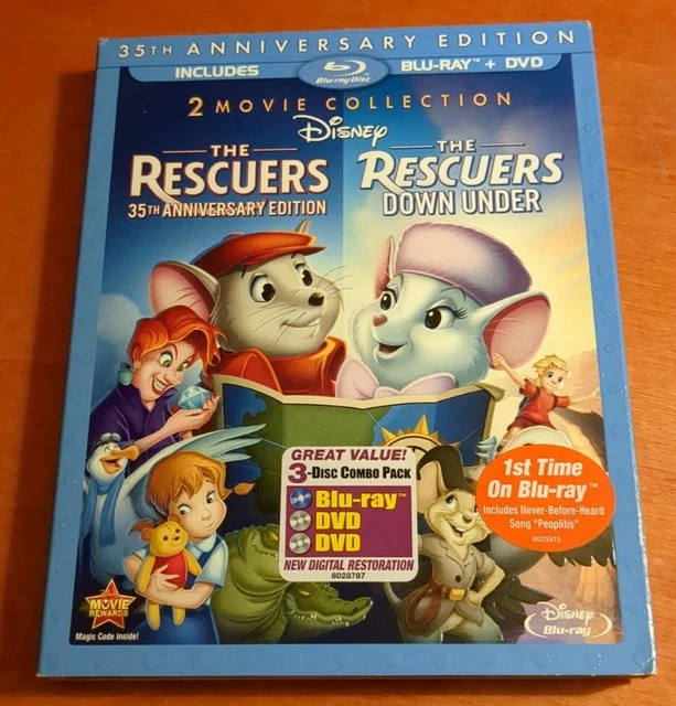 THE RESCUERS 2 Movie Collection Blu-ray 35th Anniversary Edition Down ...