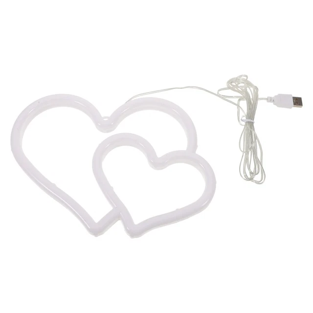NEON HEART LIGHT: LED Neon Sign Table Lamp USB Wedding Signs LED Wall ...