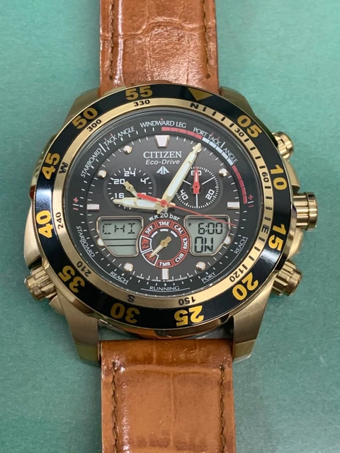 CITIZEN PROMASTER C660-S067634 Eco-Drive Digi-Ana Schwarz Gold Solar ...