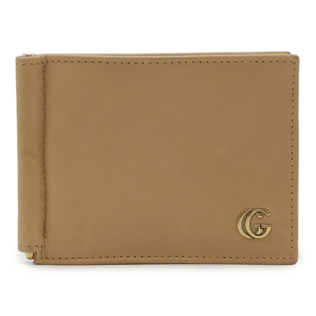 GUCCI DOUBLE G Bi-fold Wallet with Money Clip Bill Card Case Business ...