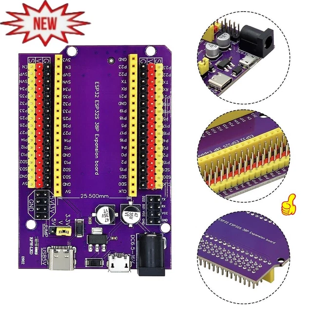 Esp32 38pin Expansion Board Terminal Adapter Esp32 Breakout Board 3445