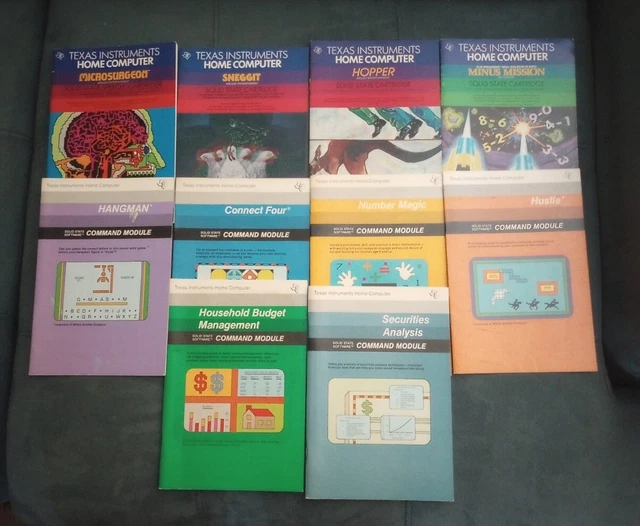 TI-99/4A 10 CARTRIDGE Lot With Manuals, Clean, Tested/Working $30.00 ...