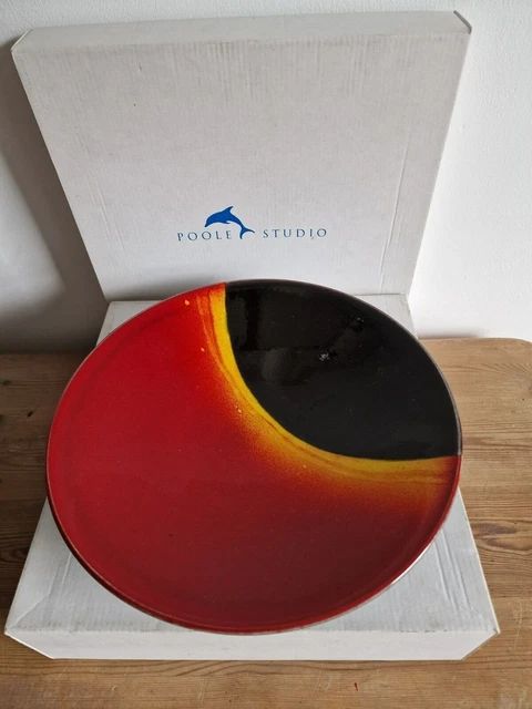BOXED POOLE POTTERY Eclipse Plate Alan Clarke, 1999, Signed Certificate ...