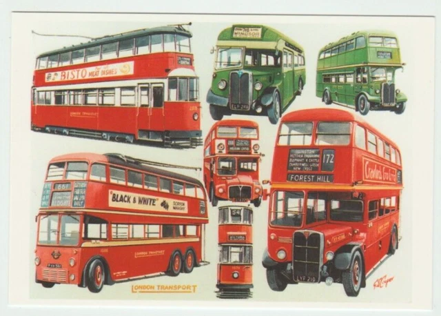 LONDON'S TRANSPORT IN the 1950's Bus Double Decker Postcard P10 $10.35 ...