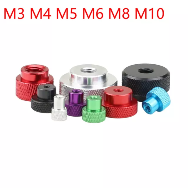 M3 M4 M5 M6 M8 M10 Knurled Thumb Nuts Through Hole Aluminum Hand Grip