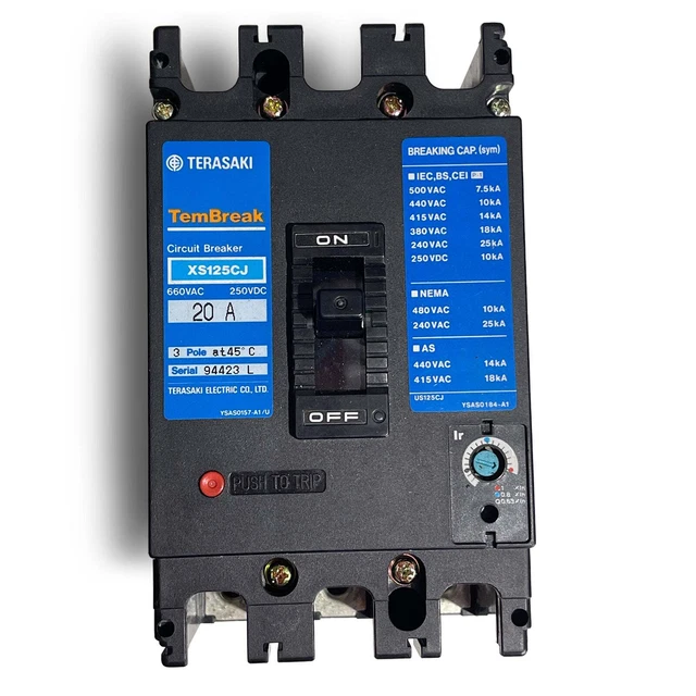 TERASAKI CIRCUIT BREAKER TemBreak 3 Pole 690VAC 50-60Hz XS125CJ EUR 118 ...