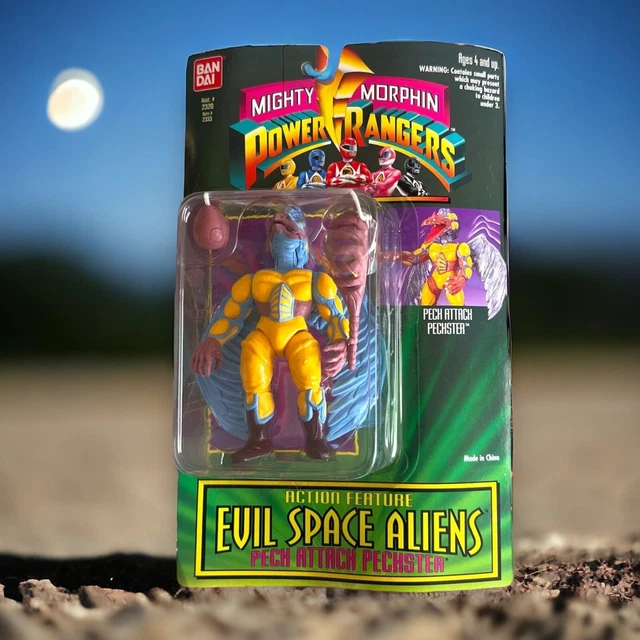 VINTAGE 1994 MMPR Evil Space Aliens Peck Attack Peckster Bandai Power ...