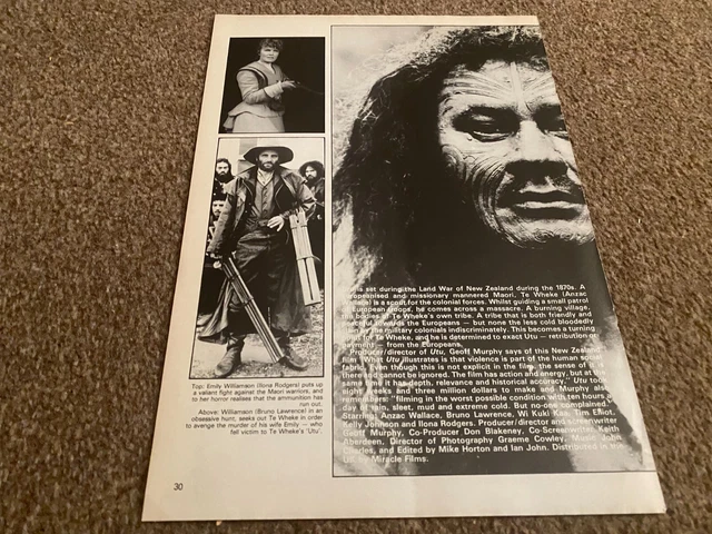 FLM18 PICTORIAL REVIEW Utu Anzac Wallace. Ilona Roberts. Bruno Lawrence ...